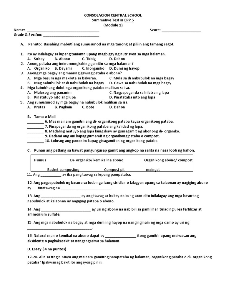 Epp Summative Module 1 | PDF