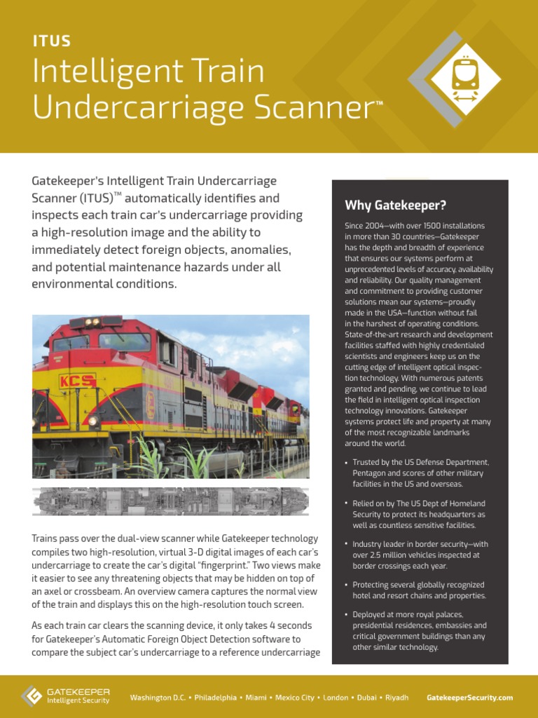 Intelligent Train Undercarriage Scanner ITUS - Brochure | PDF | Image ...
