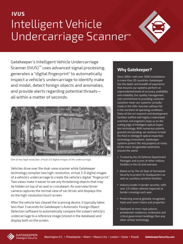 Intelligent Vehicle Undercarriage Scanner IVUS - Brochure | PDF | Image Scanner | Embedded System