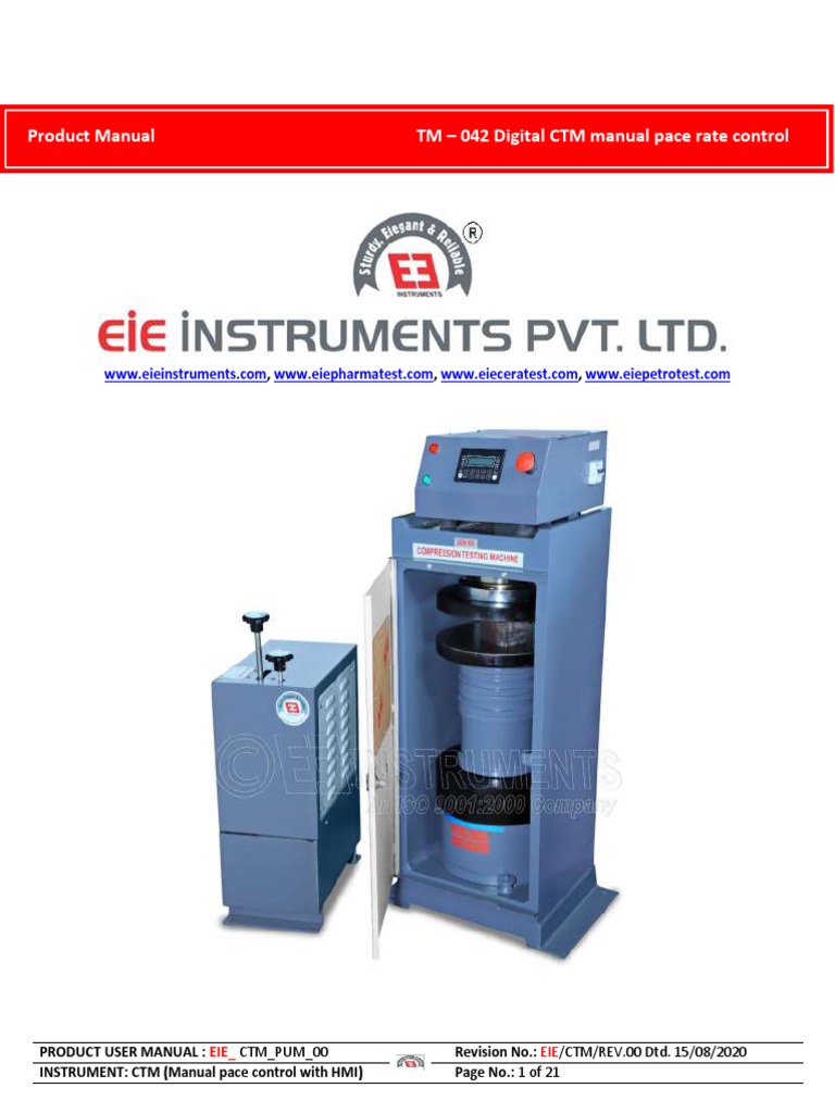 Digital CTM Plate Type Manual Pace Rate Controller (2000Kn) | Download Free PDF | Strength Of ...