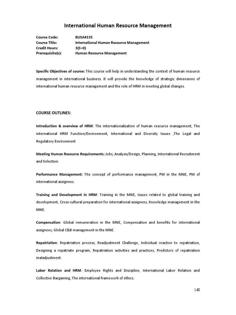 International HRM | PDF