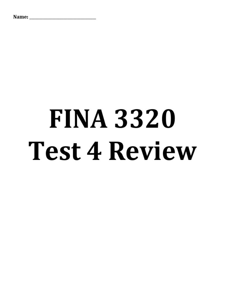 Fina 3320 Test 4 Review Spring 2020 v1 | PDF | Depreciation | Net ... Fina 3320 Test 4 Review Spring 2020 v1 | PDF | Depreciation | Net ...