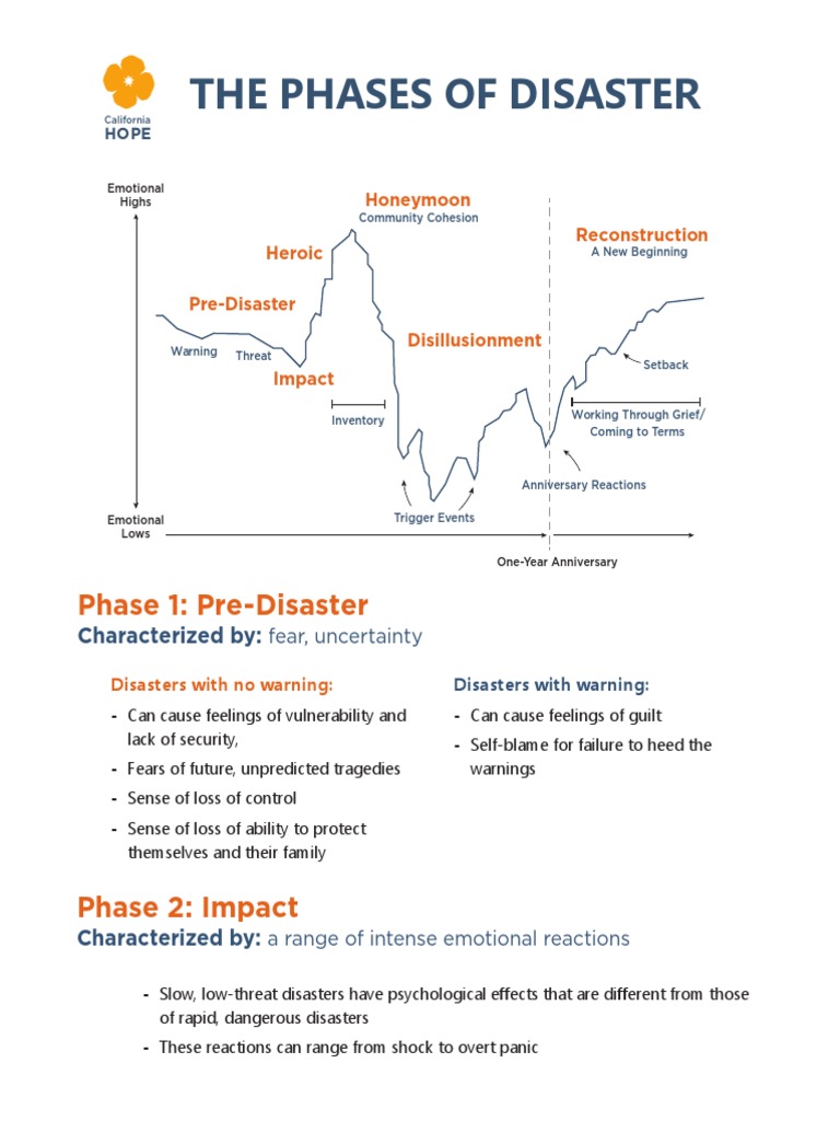 Phases of Disaster Handout | PDF | Psychological Concepts | Behavioural ...