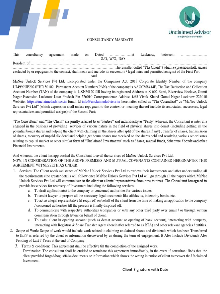 Consultancy Mandate | PDF | Arbitration | Justice