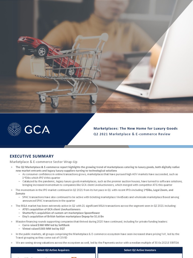 GCA - Marketplace ECommerce 2Q2021 | PDF | E Commerce | Mergers And Acquisitions