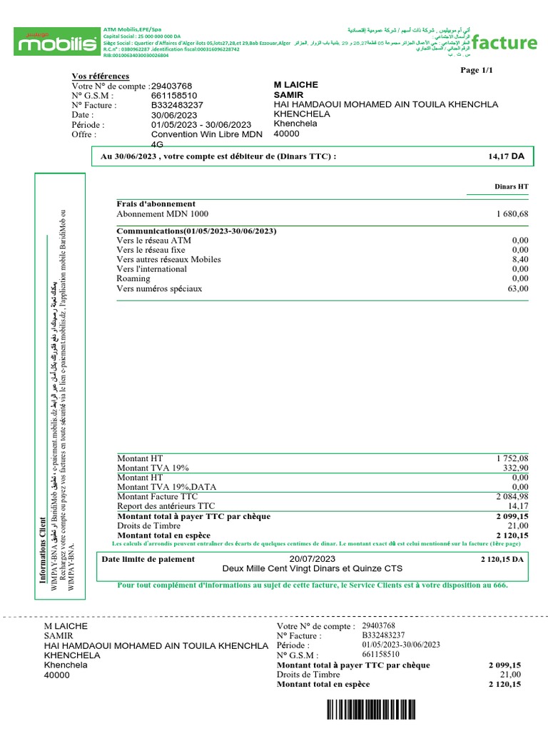 Paiement de Facture Mobilis en Ligne | PDF | Taxe sur la valeur ajoutée ...