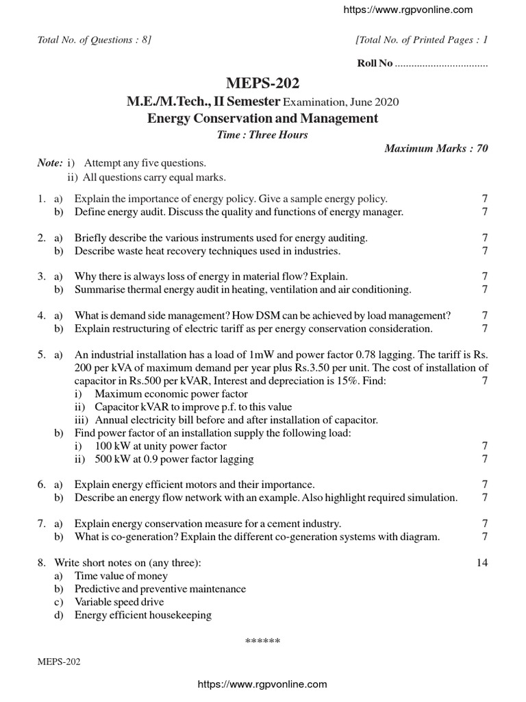 Meps 202 Energy Conservation and Management Jun 2020 | Download Free PDF | Energy Conservation ...