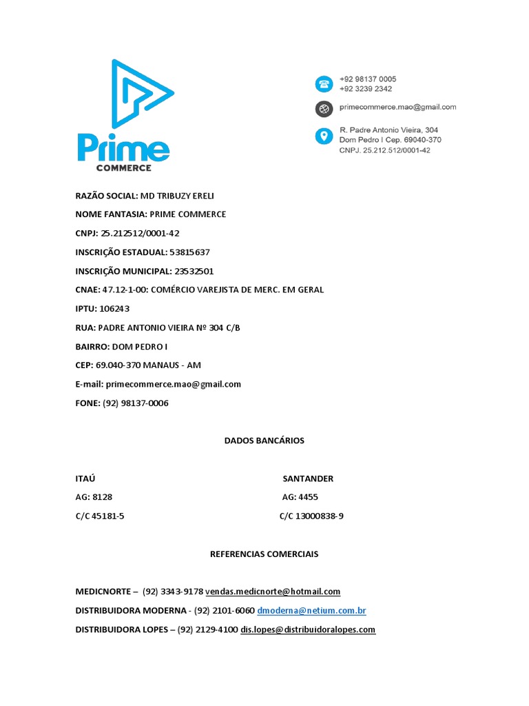 FICHA CADASTRAL - PRIME | PDF