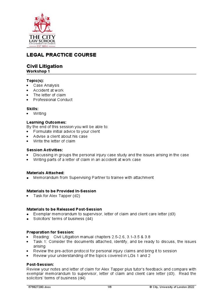 Civil Litigation Workshop: Case Analysis | PDF | Damages