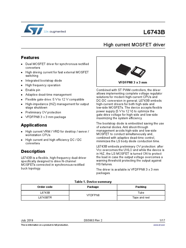 Features: High Current MOSFET Driver | PDF | Mosfet | Field Effect ...