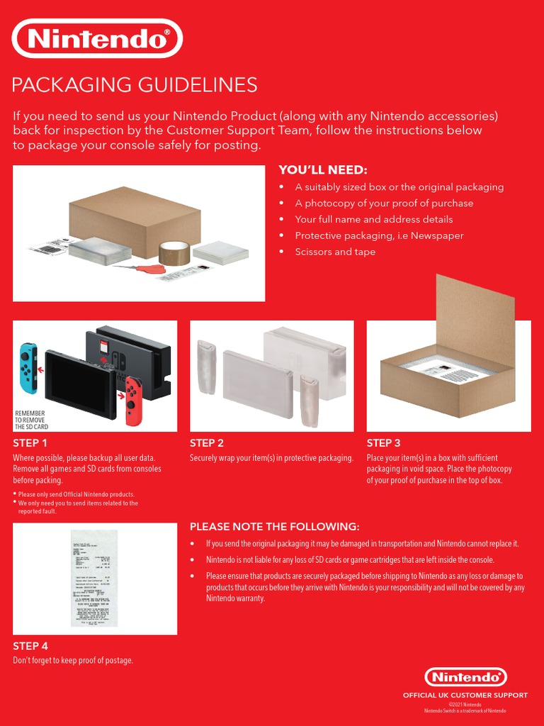 ConsoleRepairs PackagingGuidelines | PDF | Nintendo | Video Game Consoles