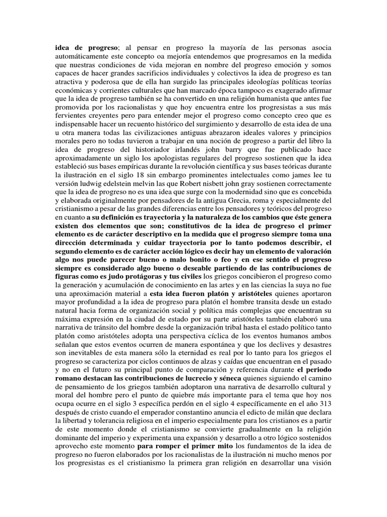 Idea de Progreso | PDF | Karl Marx | Era de iluminacion