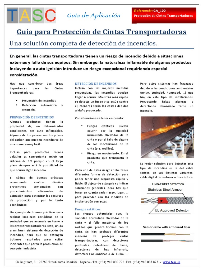 GA 100 - PROTECCION CINTAS TRANSPORTADORAS LHD Detect IR Transito ...