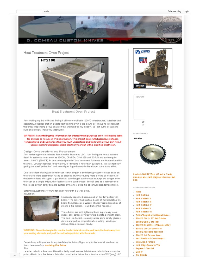 DIY Knifemaker's Info Center_ Heat Treatment Oven Project | PDF | Knife ...