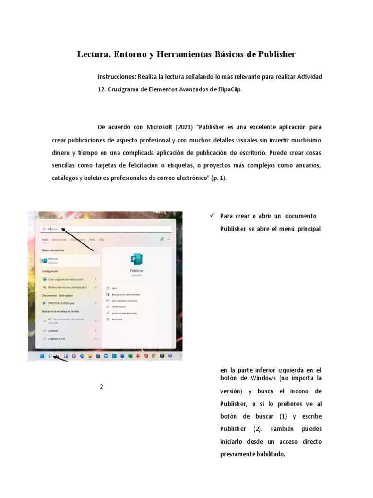 Introducción a Publisher y su Interfaz | PDF | Ventana (informática) | Microsoft PowerPoint