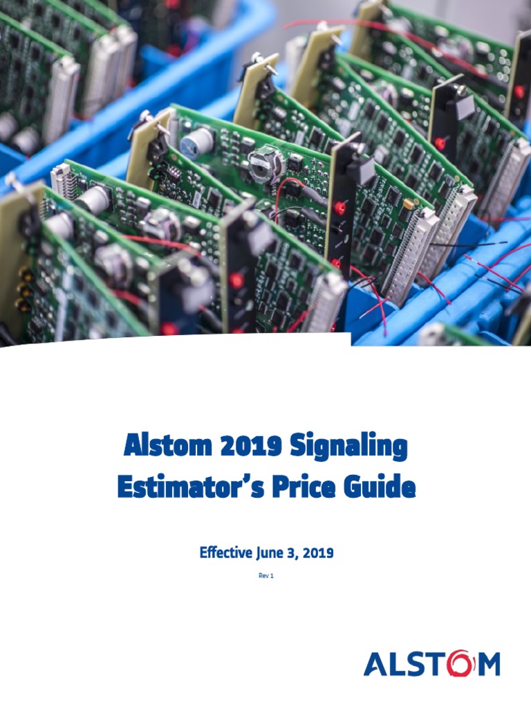 2019 Alstom Signaling Estimators Guide - Rev1 | PDF | Technical Support | Computer Network