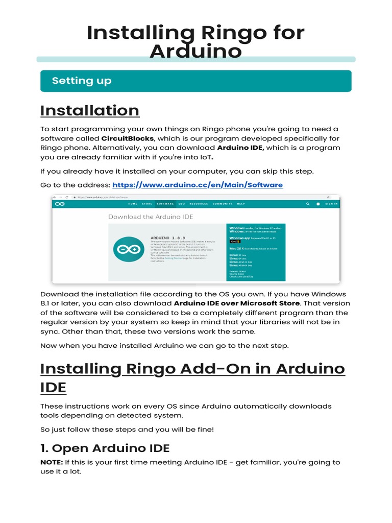 Installing Ringo For Arduino PDF | PDF | Arduino | Integrated ... Installing Ringo For Arduino PDF | PDF | Arduino | Integrated ...