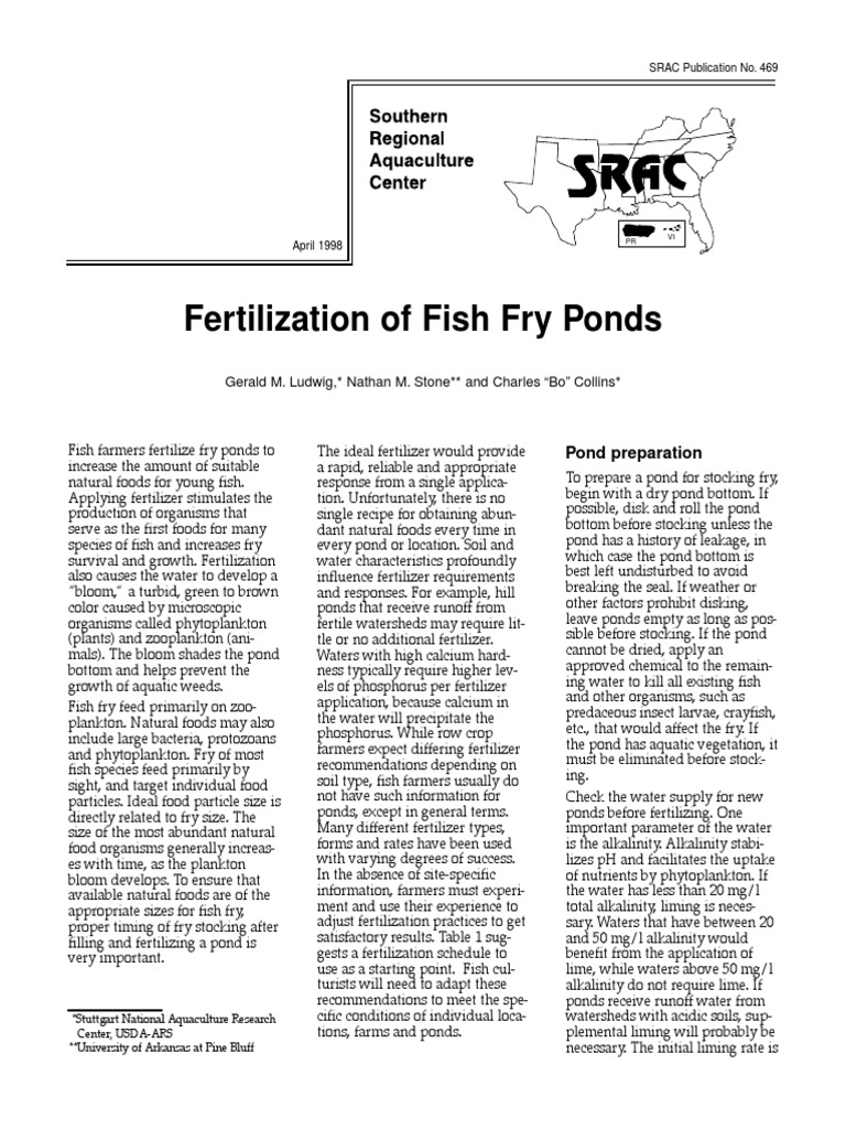 Fertilization of Fish Fry Ponds | Download Free PDF | Fertilizer ...