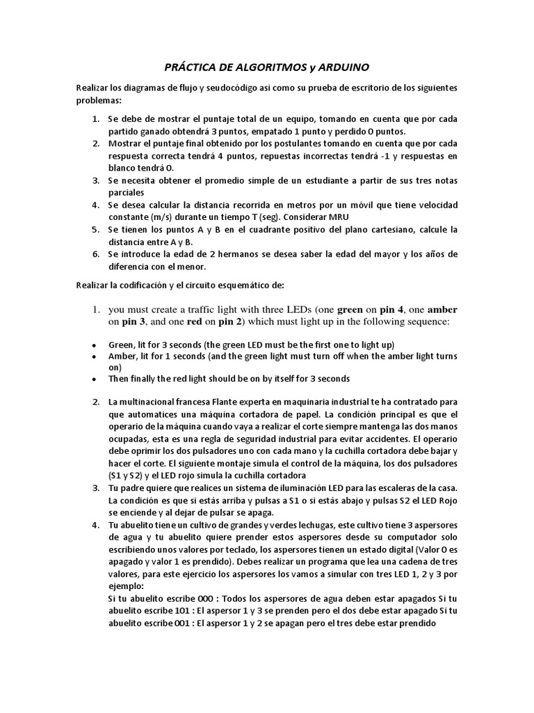 PR - CTICA DE ALGORITMOS y ARDUINO | PDF | Informática