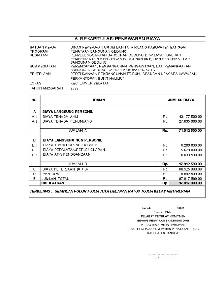 HPS Konsultan Perencanaan Tribun | PDF