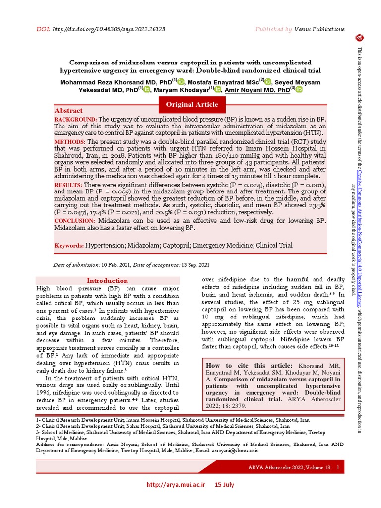 Arya 18 4 2379 | PDF | Blood Pressure | Hypertension