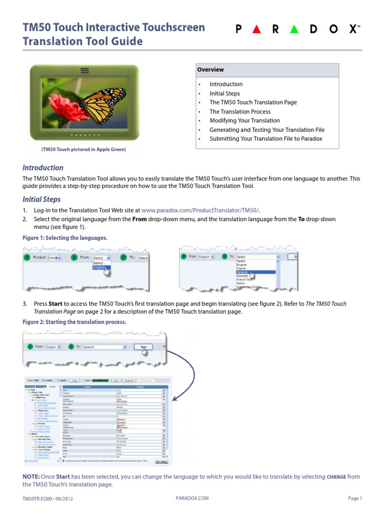 TM50 Touch Translation Tool Guide | PDF | Menu (Computing) | Computer File