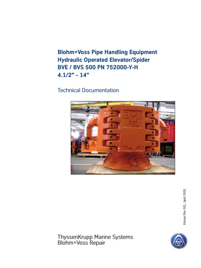 752000-Y-H-D Rev 001 - B+V Hydraulic Operator. BVES-500-1 Hydr | PDF ...