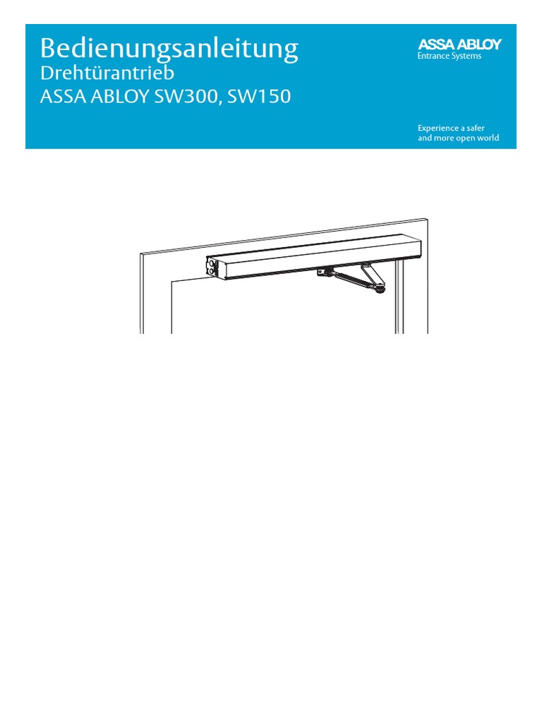 Bedienungsanleitung: Drehtürantrieb Assa Abloy Sw300, Sw150 | PDF