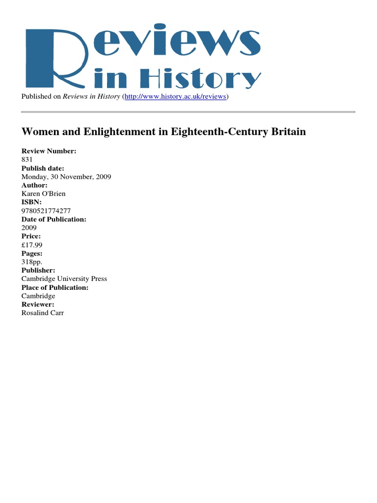 Reviews - in - History - Women - and - Enlightenment - in - Eighteenth ...