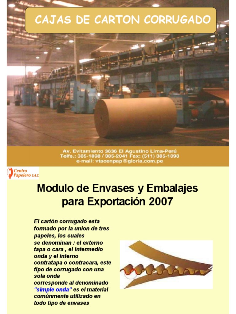 Tipos y Características del Cartón Corrugado | PDF | Cartón | Sector ...