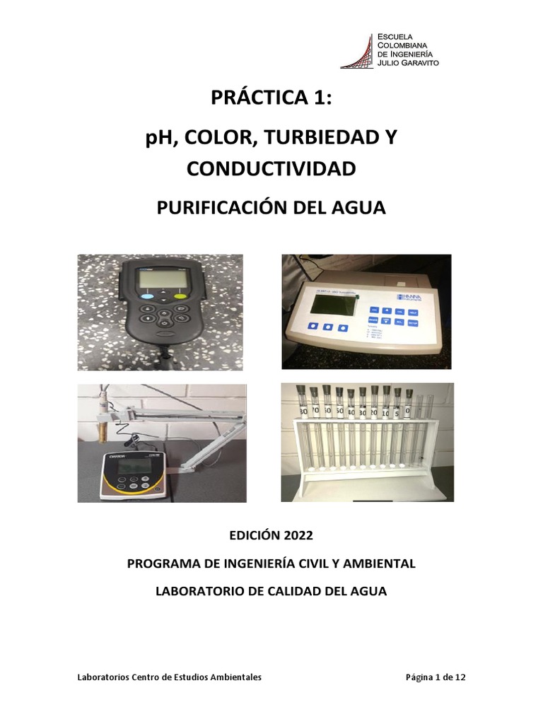 Práctica 1. PH - Color - Turbiedad - Conductividad | PDF | Agua | Sustancias químicas