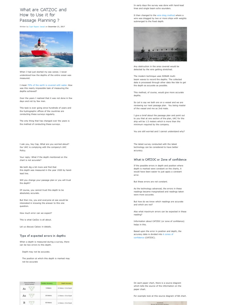 Understanding CATZOC for Safe Passage Planning | PDF | Science