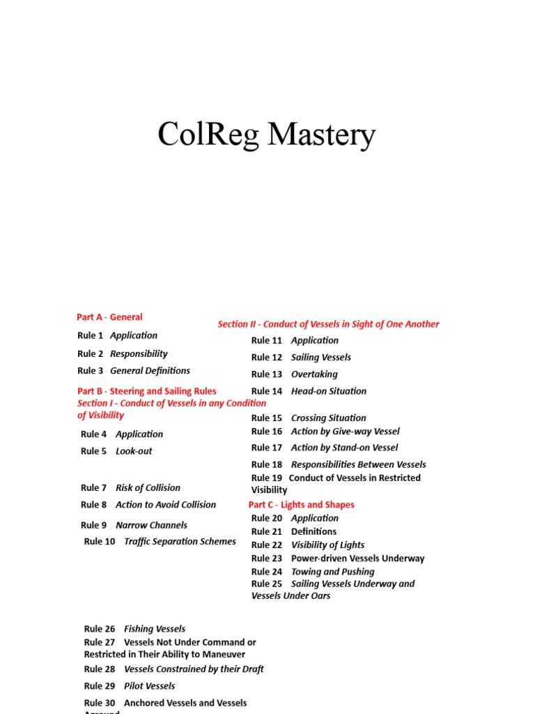 ColReg Mastery | PDF | Ships | Water Transport