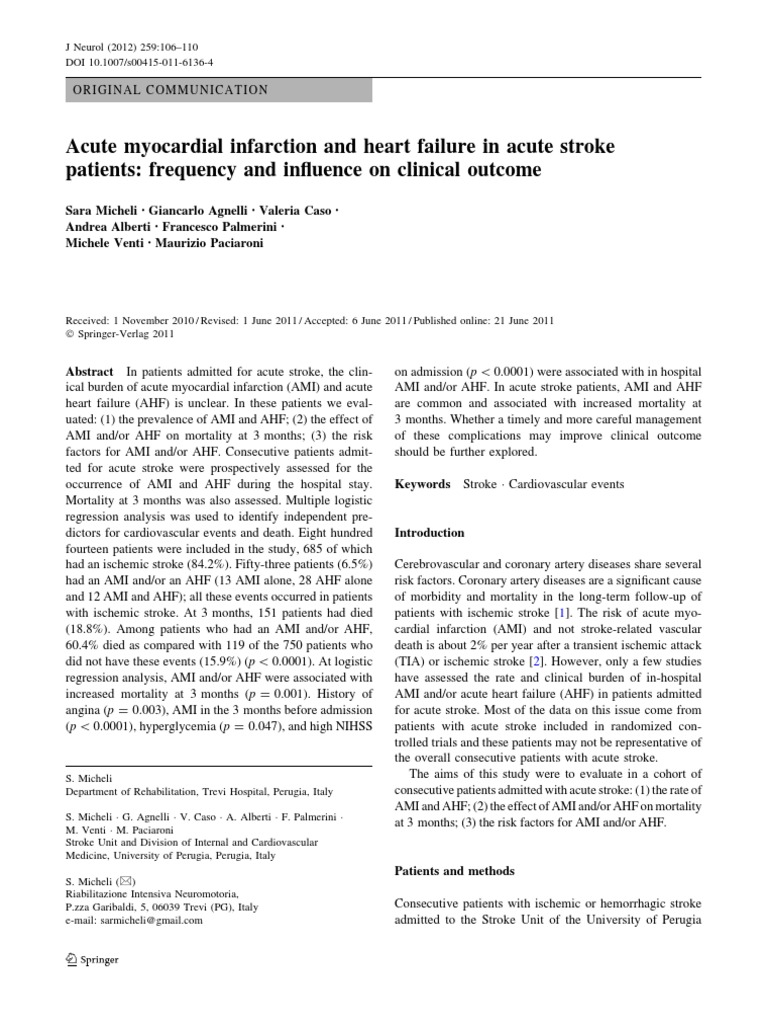 Acute Myocardial Infarction and Heart Failure | PDF | Myocardial ...