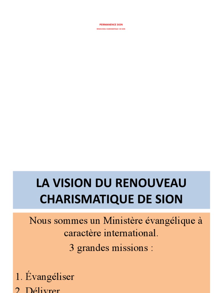 1 Vision Du RCS | PDF | Évangélisme