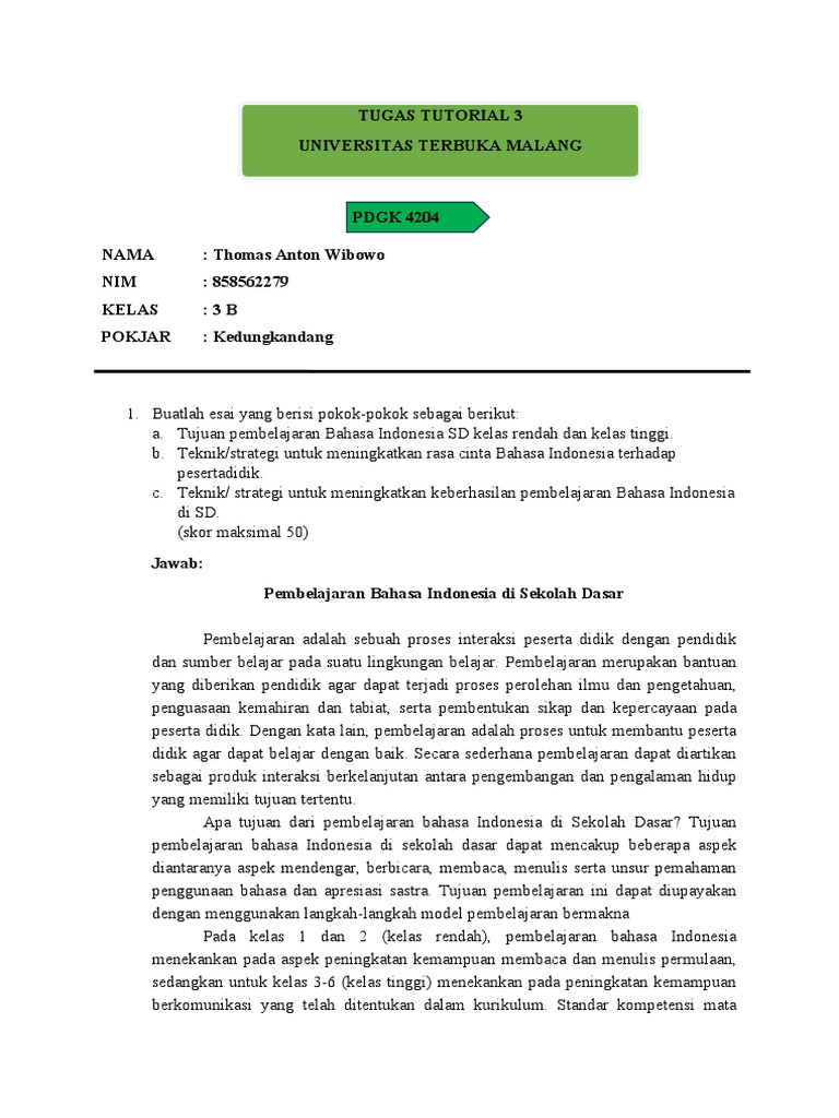 Thomas Anton Wibowo - 3B - TT3 - PDGK4204 | PDF