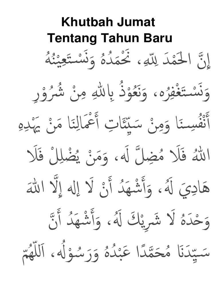 Khutbah Jumat - Tentang Tahun Baru | PDF