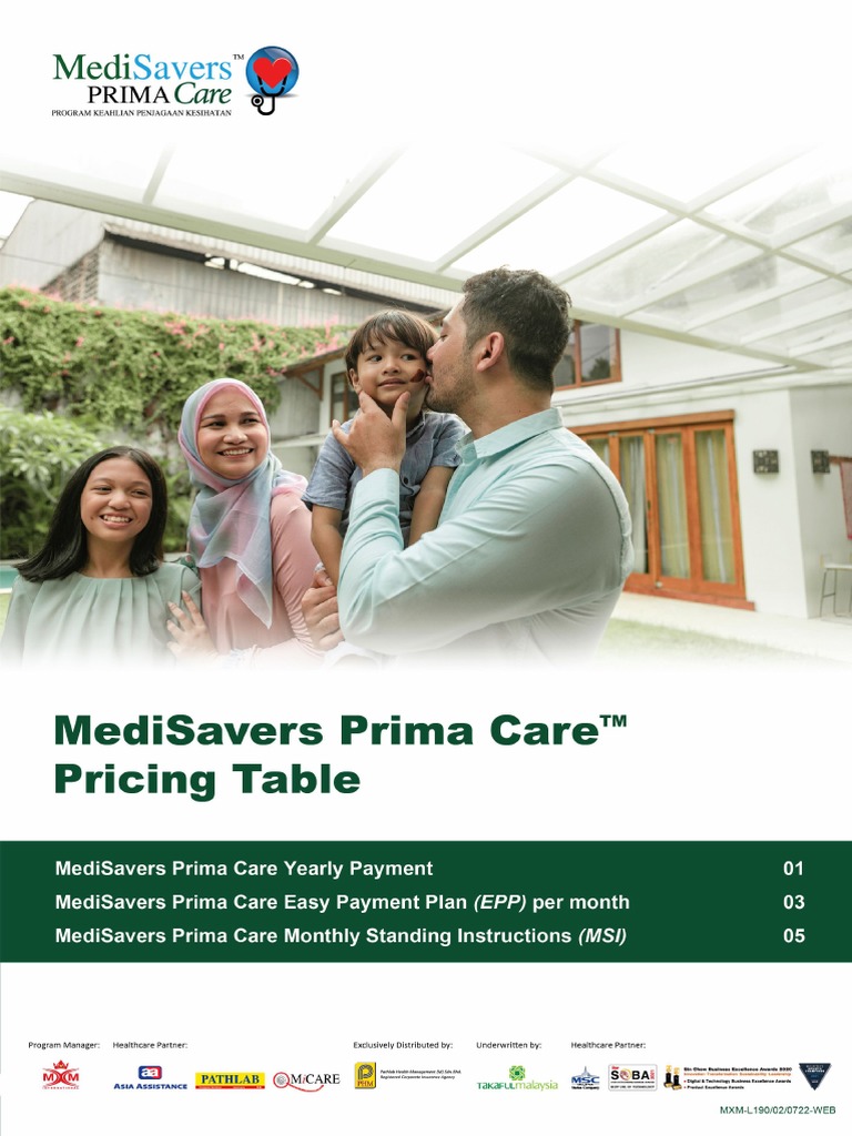 MediSavers Prima Care Pricing Table v2 | PDF