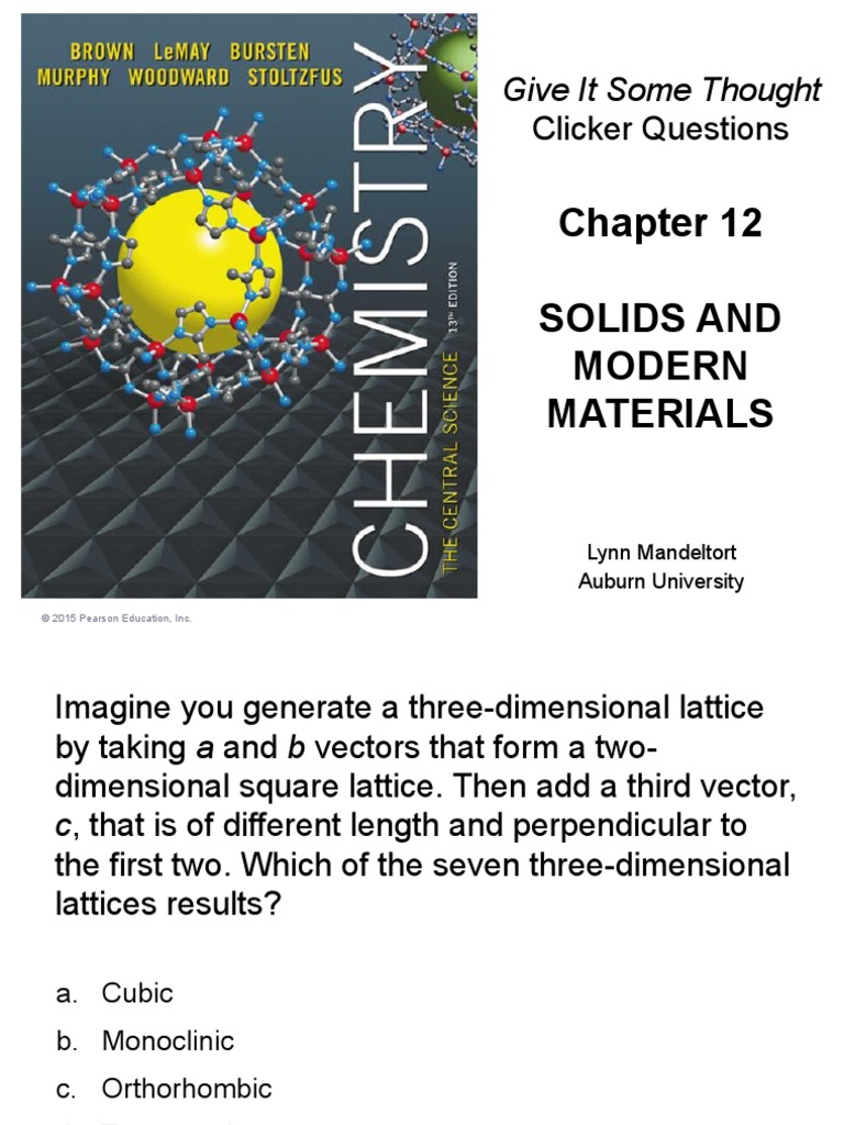 Chapter12 GiveItSomeThought | PDF | Emission Spectrum | Crystal Structure