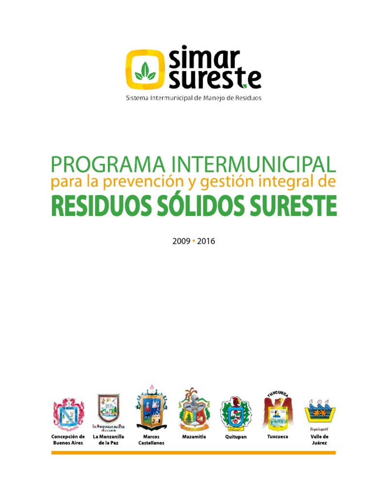 Simar Sureste - Programa Intermunicipal Prevenciom | PDF | Residuos | Gestión de residuos