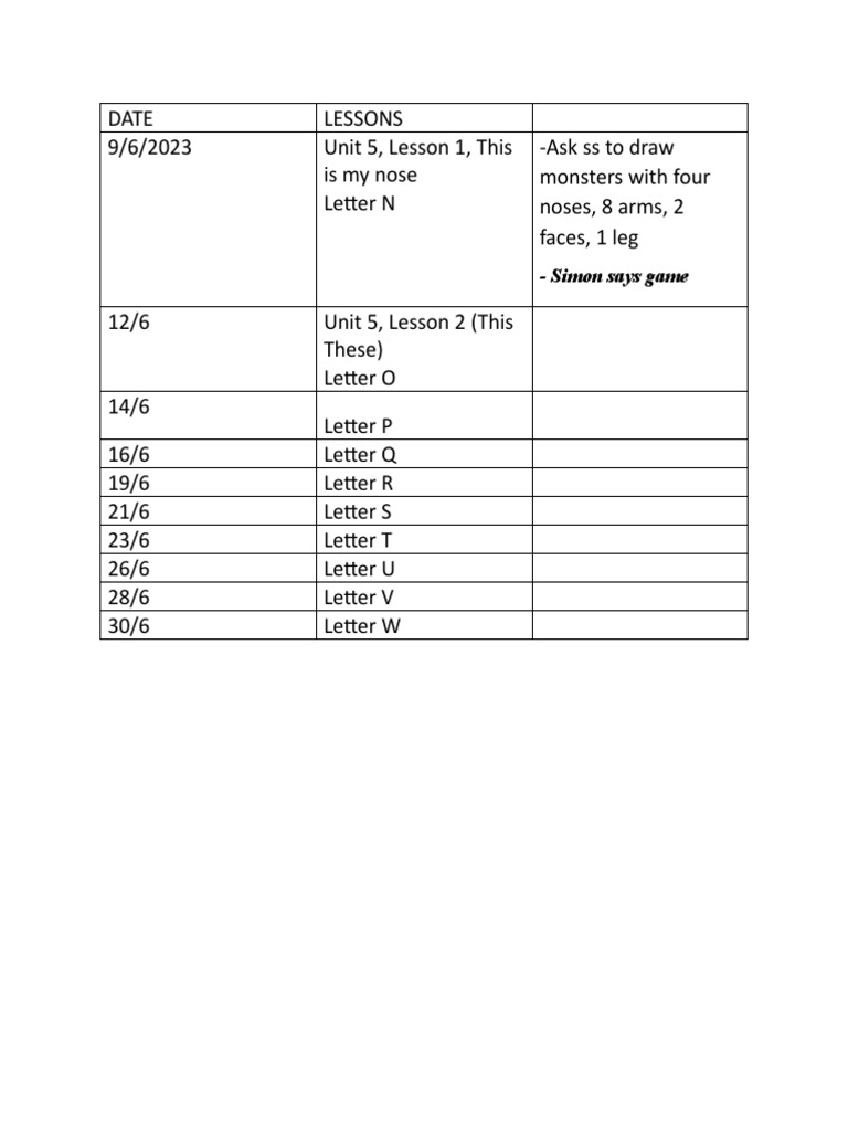 Lesson Plan in June | PDF