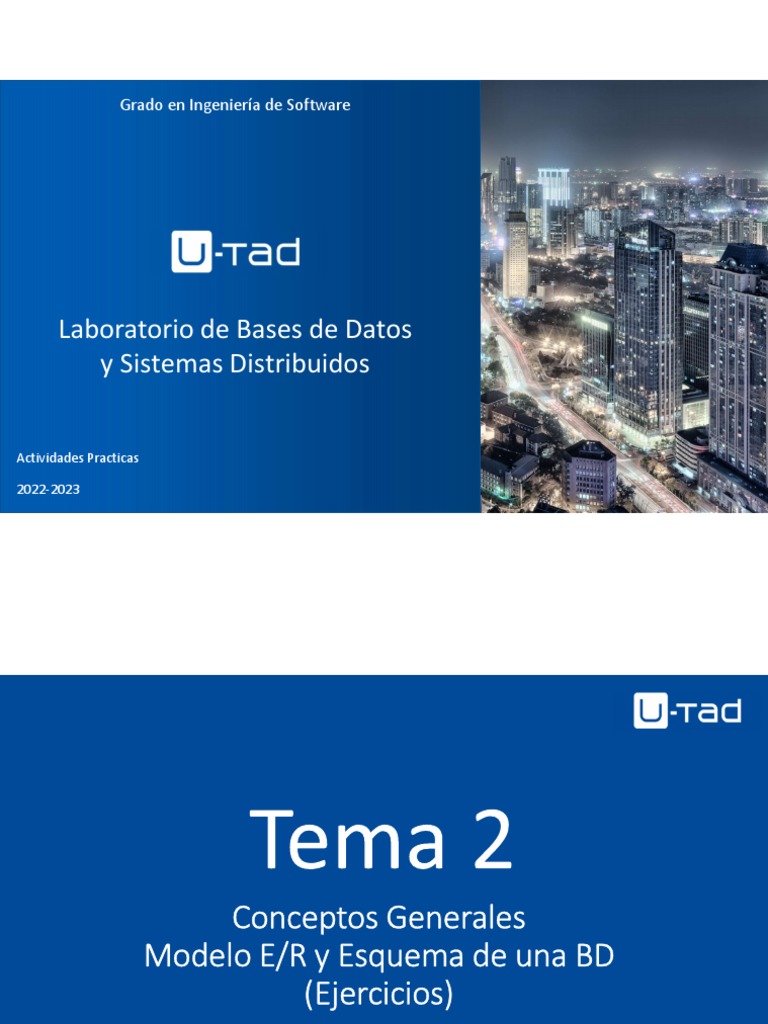 Ejercicios_Tema2_ModeloER_enunciados_Bloque_A_Ej1_Ej2 | PDF