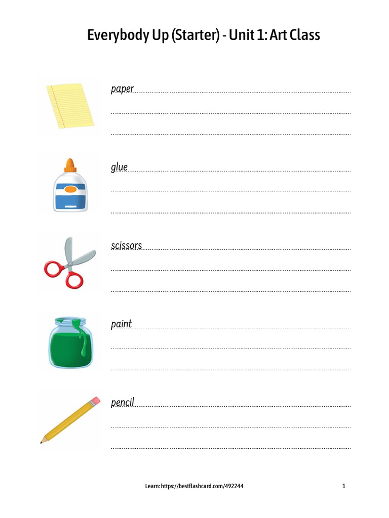 Everybody Up Starter: Unit 1 Art Class | PDF