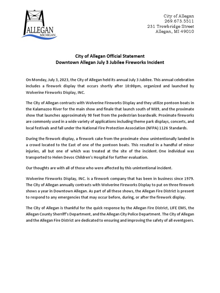 Fireworks Statement | PDF