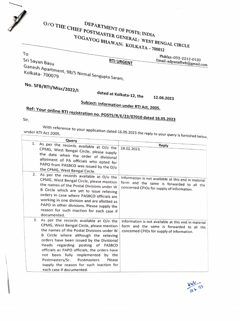 Sayan Basu RTI1 | Download Free PDF | Service Industries