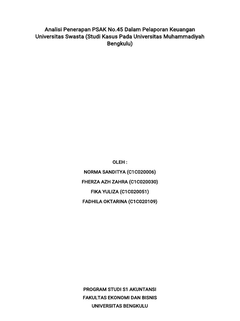 Mini Riset Kelompok 3 Perguruan Tinggi Swasta (Uniersitas Muhammadiyah BKL) Word | PDF