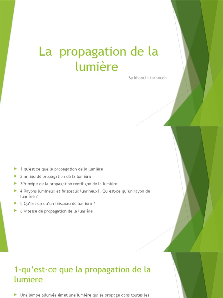 La Propagation de La Lumière | PDF | Lumière | Radiation électromagnétique