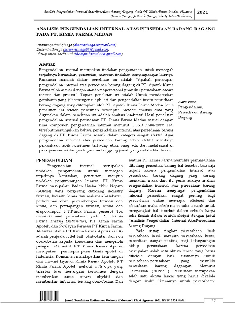 Pengendalian Persediaan PT Kimia Farma | PDF