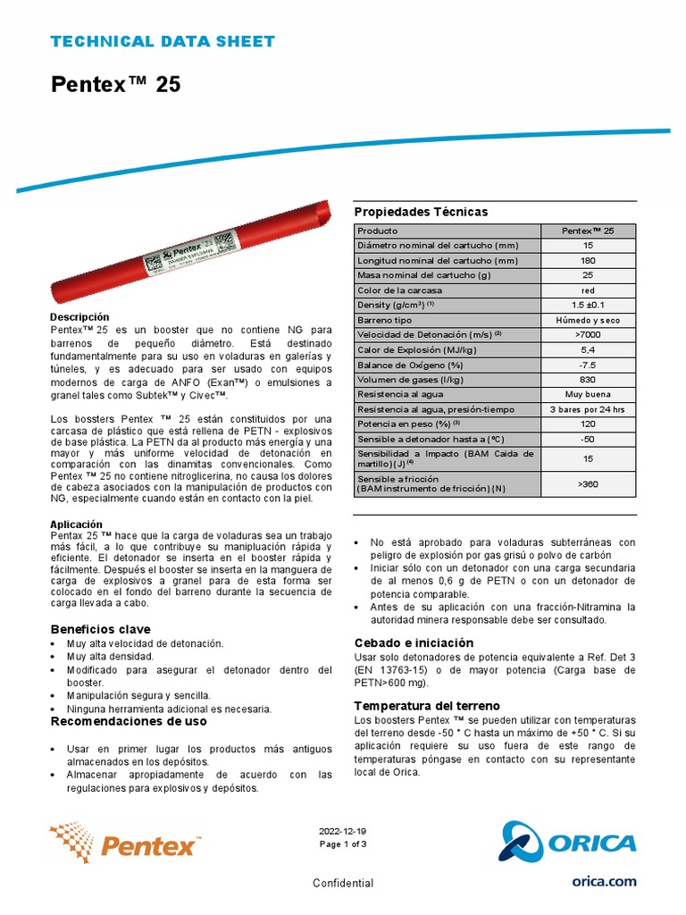 Pentex 25_TDS_2022-12-19_es_Spain | PDF | Ciencias fisicas | Cantidades ...