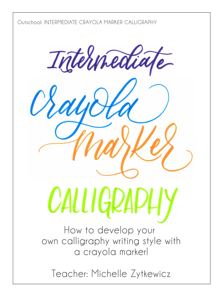 Intermediate Calligraphy Crayola Marker Worksheets 1 | PDF ...